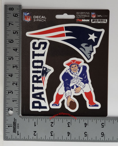 New England Patriots Die Cut Decal Sheet - 3 Decals – Engine30Sports